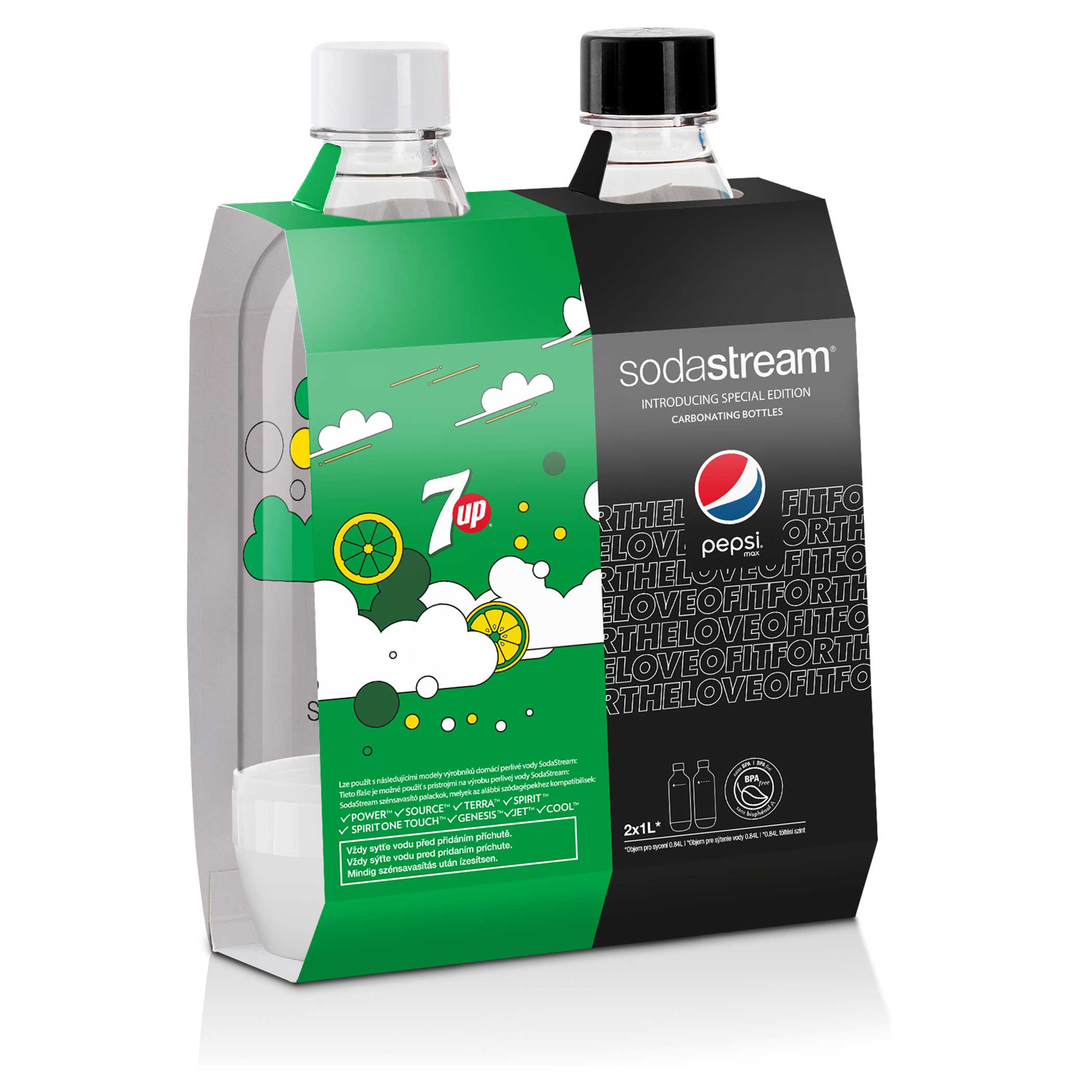 Fľaša 1l duo pack 7up & pepsi